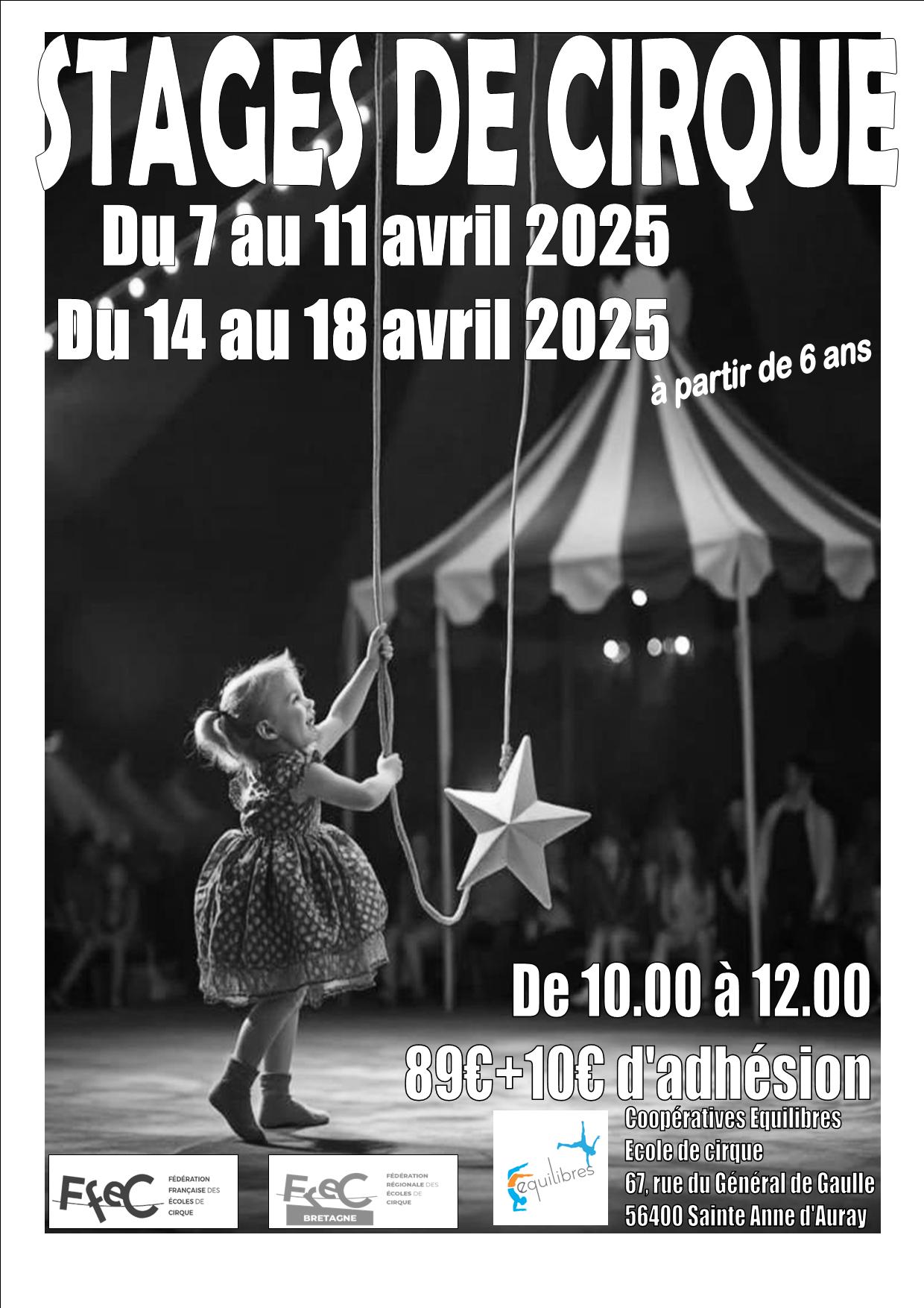 Stages Cirque Vacances de Pâques 2025 - Ecole des arts du Cirque